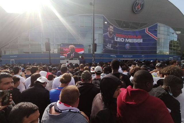 Video: Messi Is Greeted by Chants and Flares When Meeting Supporters